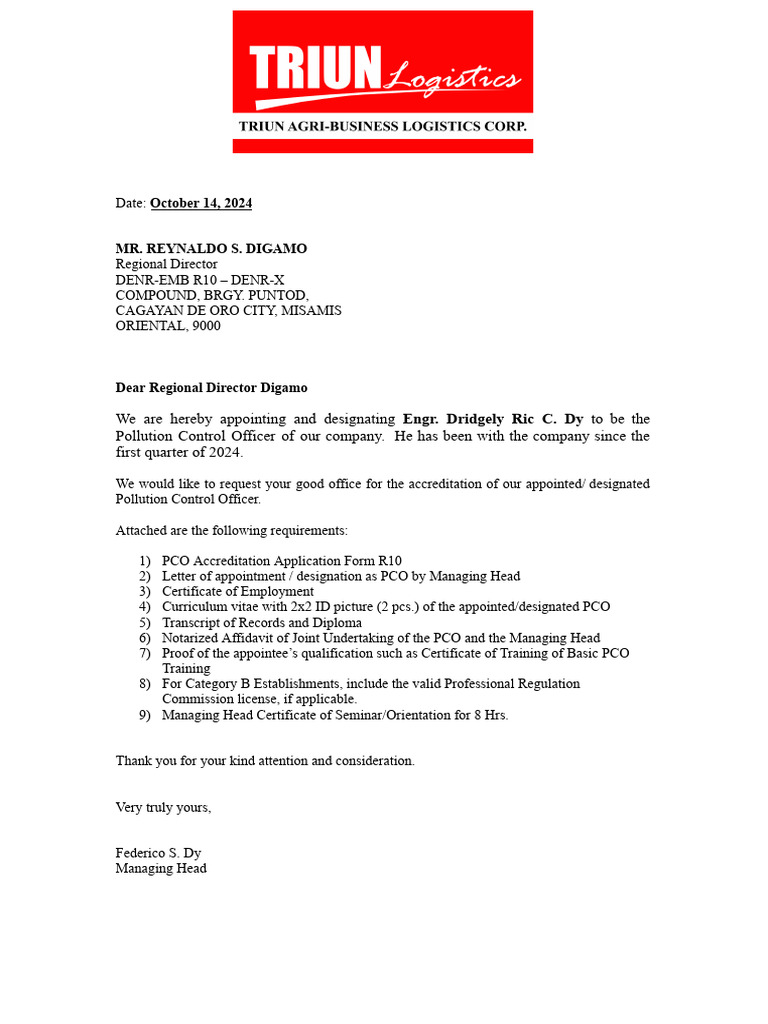 PCO letter of request | PDF