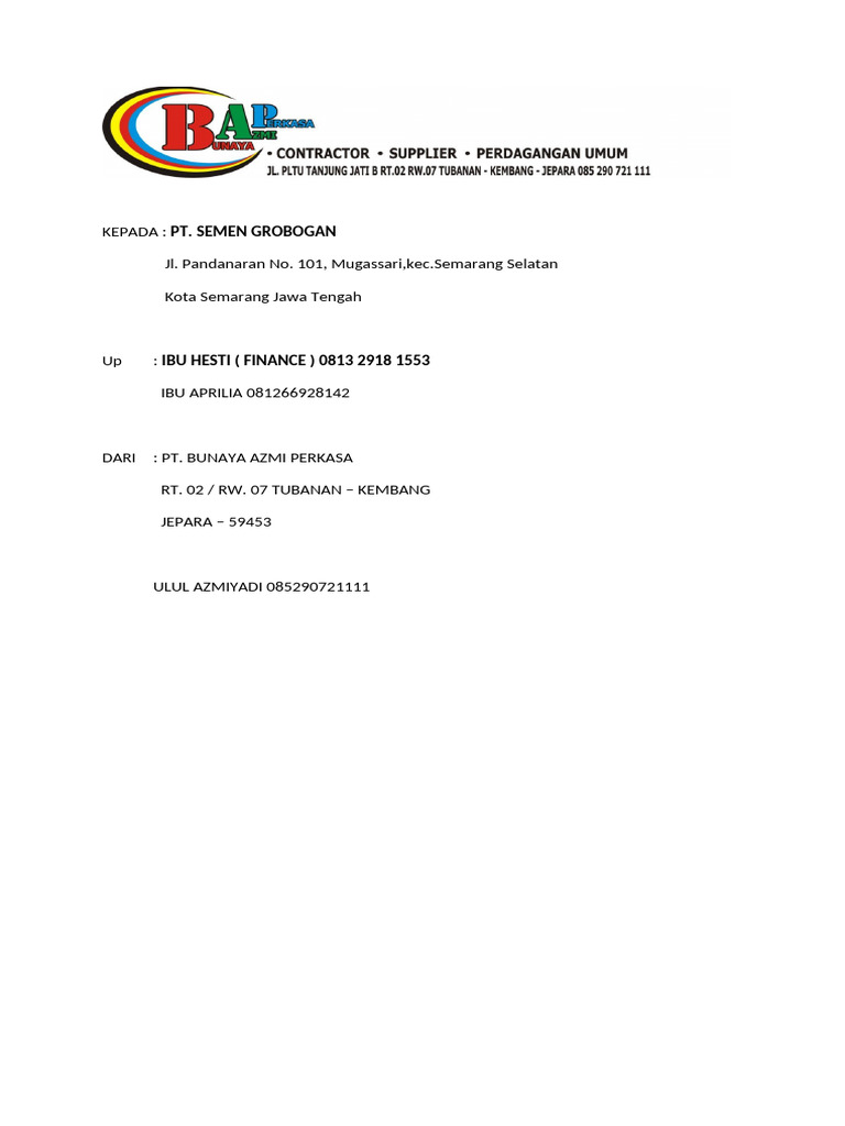 Alamat PT | PDF
