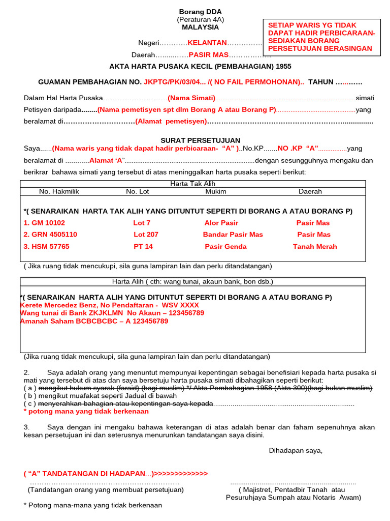 Contoh Panduan Borang Dda | PDF Contoh Panduan Borang Dda | PDF
