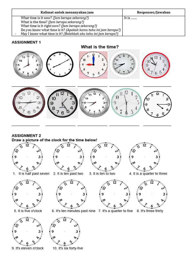 Lanjutan Materi Telling Time 3 | PDF
