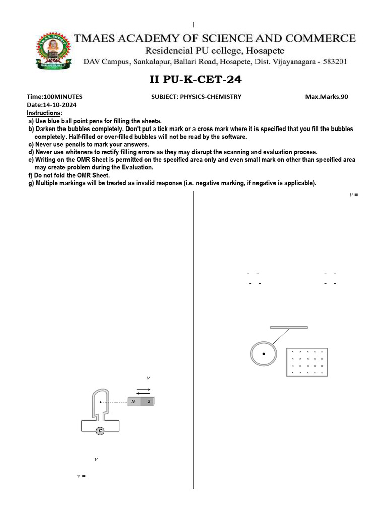 12 Kcet - Que Paper - 14-10-2024 | PDF