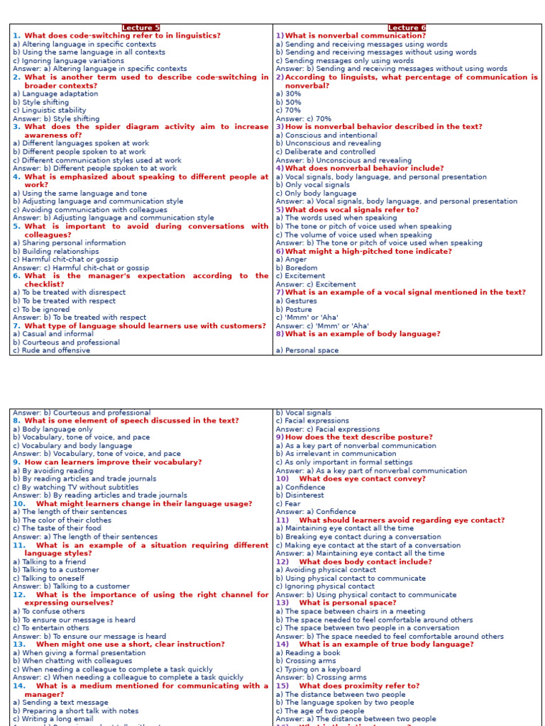Lecture 5 & 6 Exam | PDF