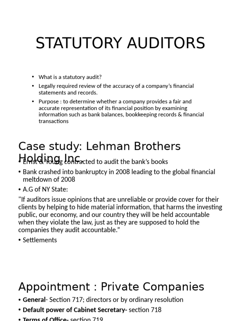 Statutory Auditors-SLS | PDF