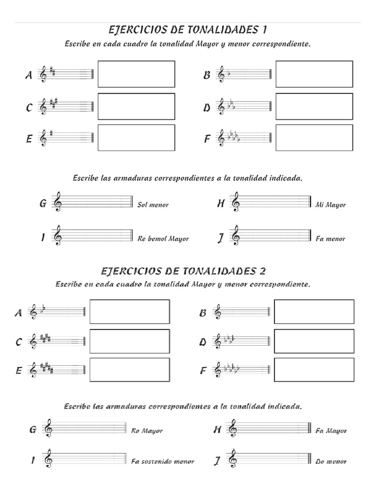 Ejercicios Tonalidades | PDF