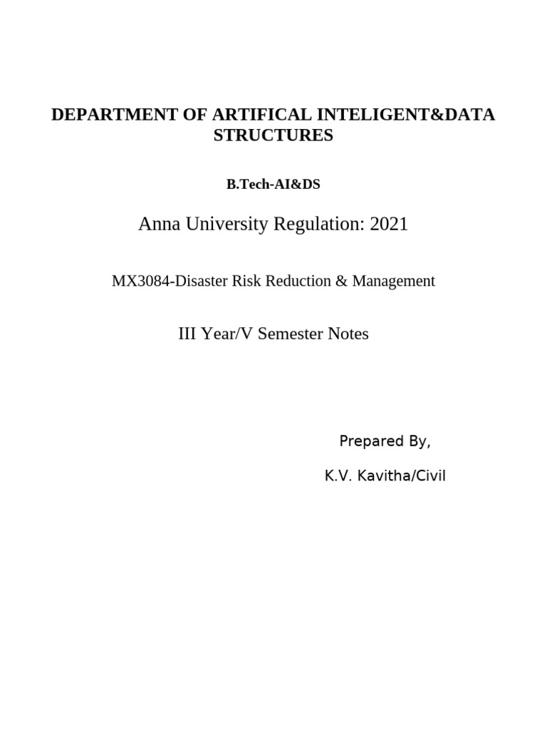 V Cse Mx3084 DRRM Unit-1 | PDF