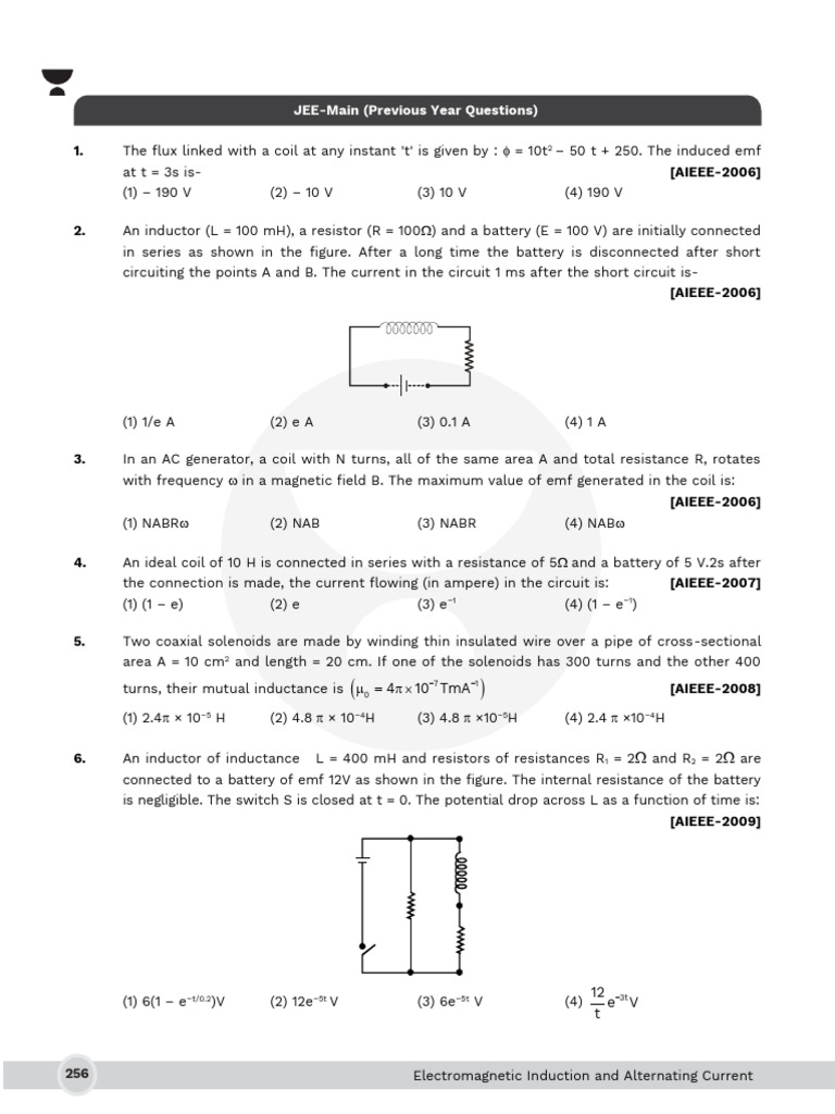 Physics Electromagnetic Induction and Alternating Current | PDF