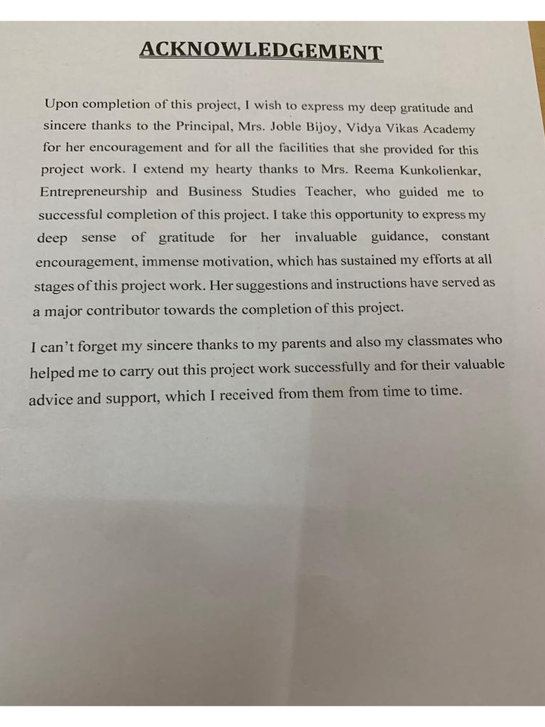 Economic Project Acknowledgement | PDF