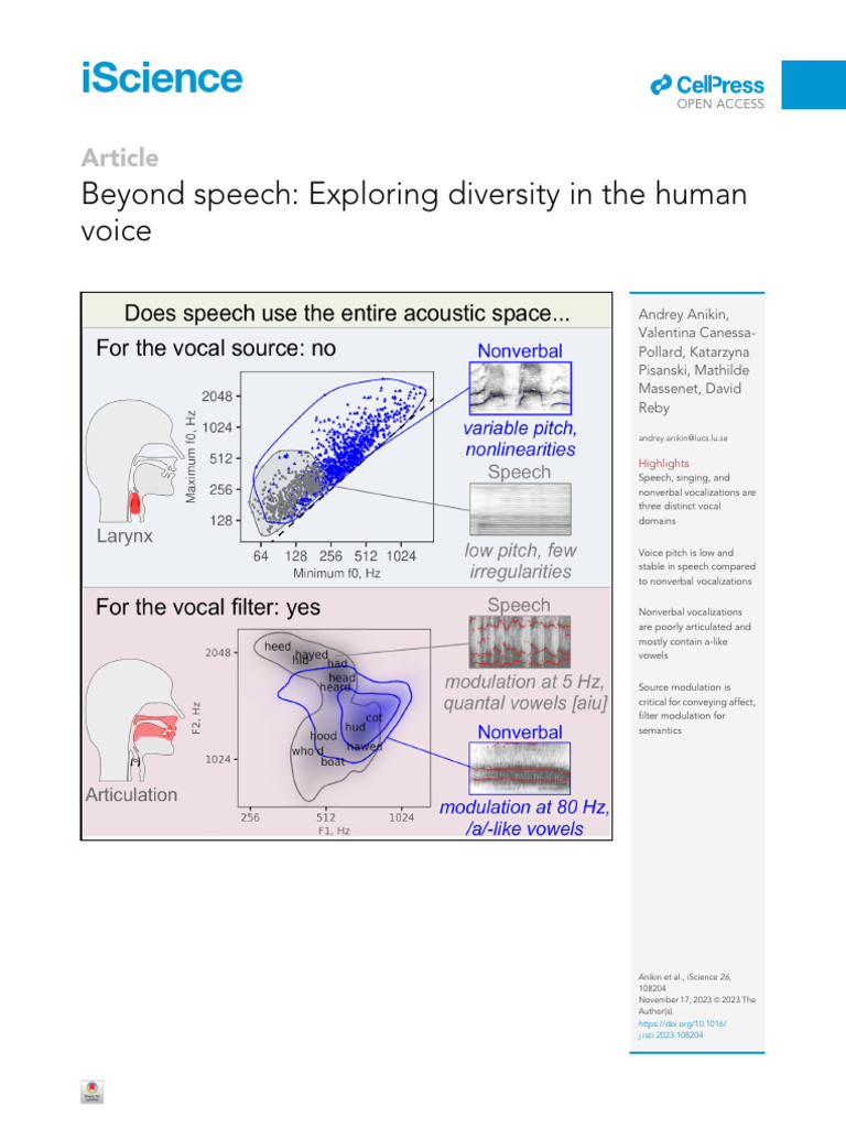 Beyond Speech: Exploring Diversity in The Human Voice | PDF
