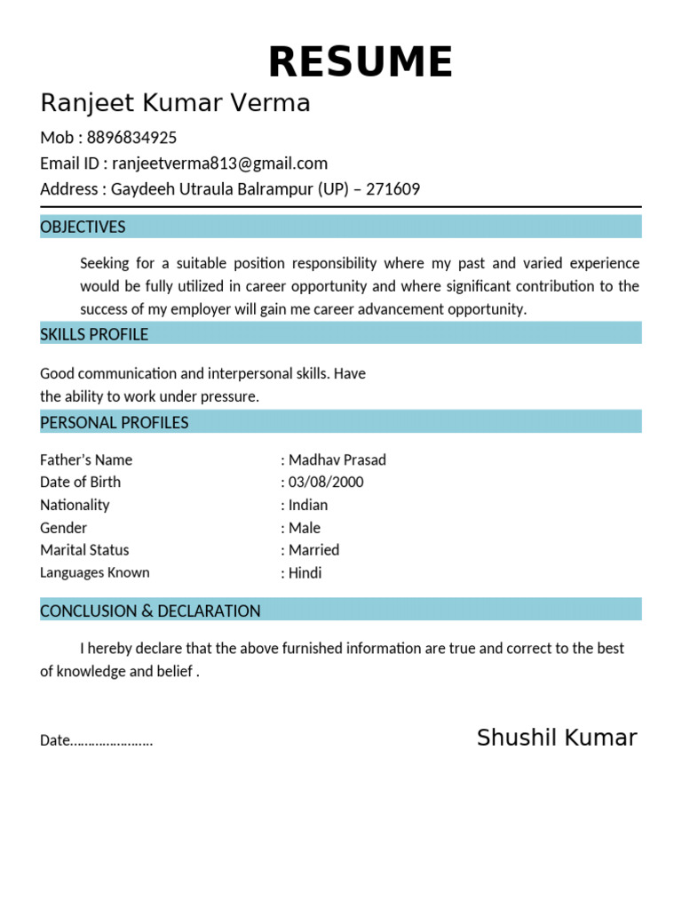 Komal CV | PDF