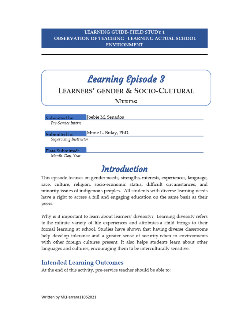 FS 1 Learning Episode 3 | PDF