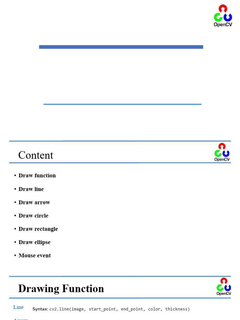 Lect 3 openCV 2025 | PDF