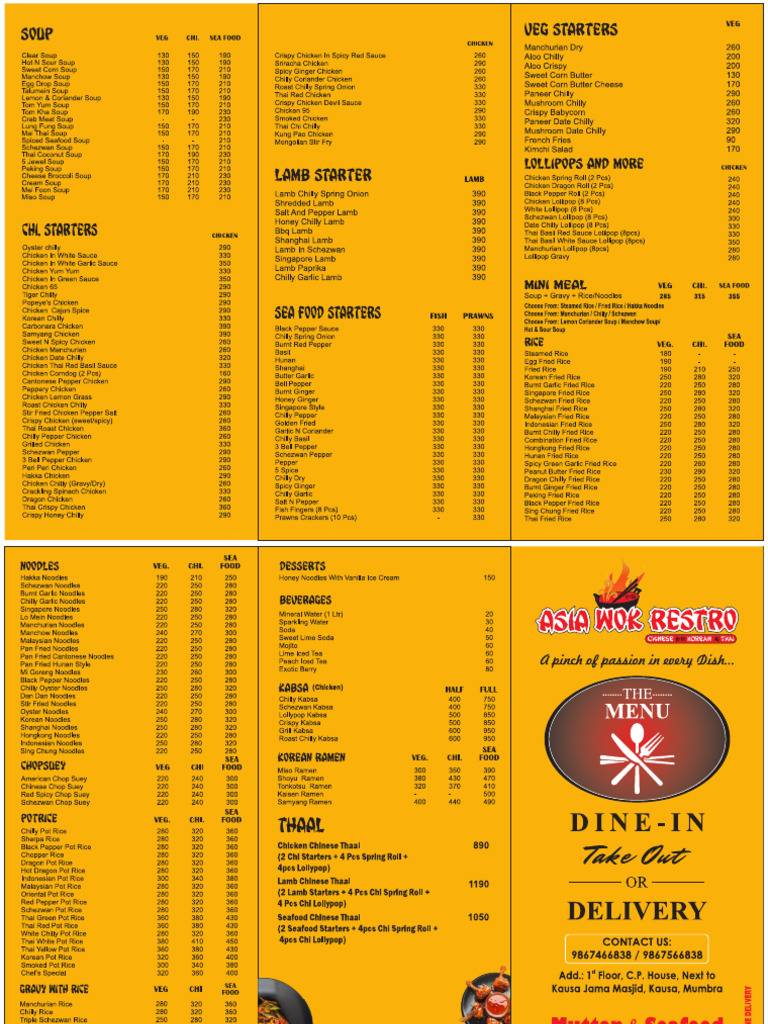 Asian Wok - Menu Card Updated Takeway 22-08-2024 A4 | PDF