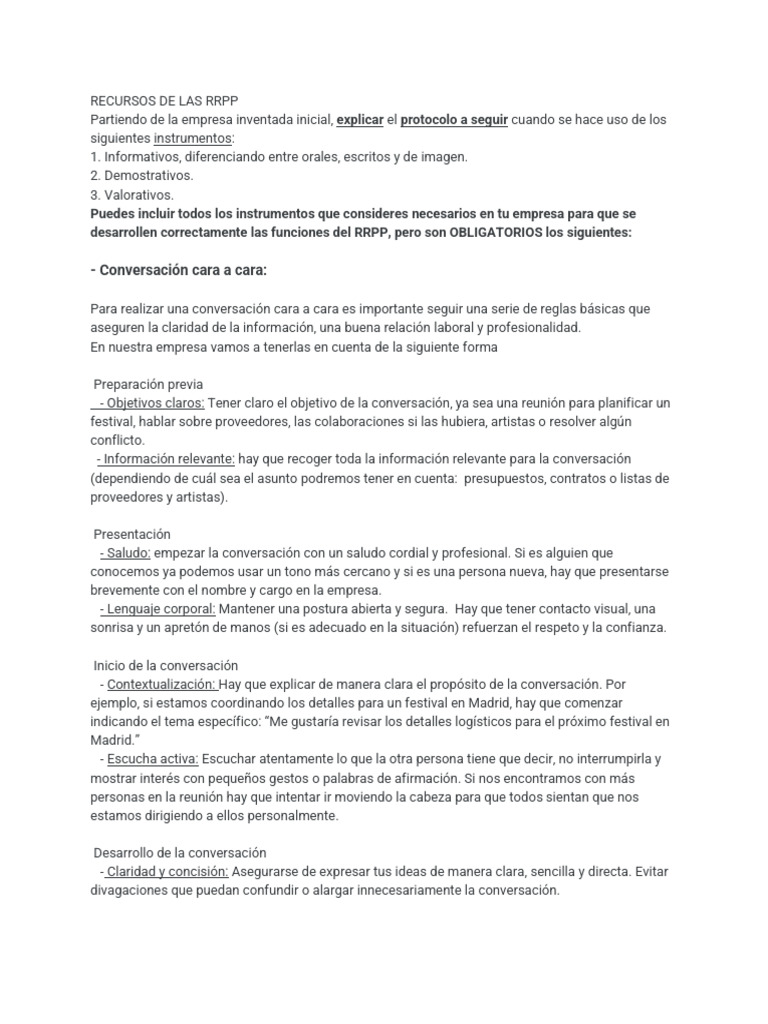 Recursos de Las RRPP | PDF