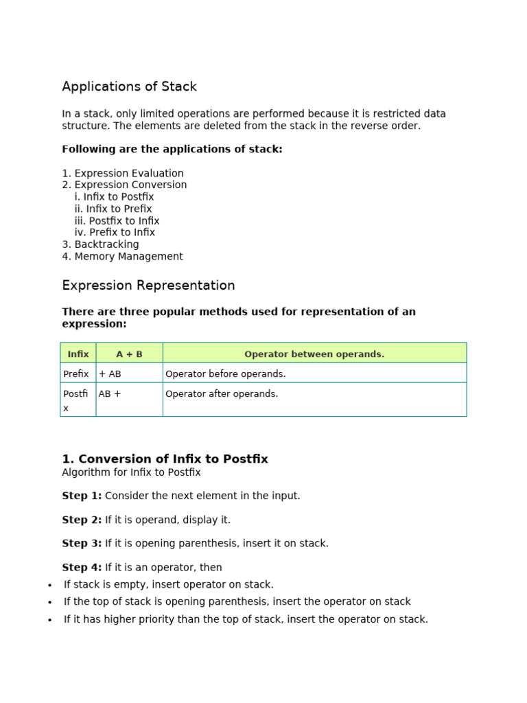 Applications of Stack | PDF
