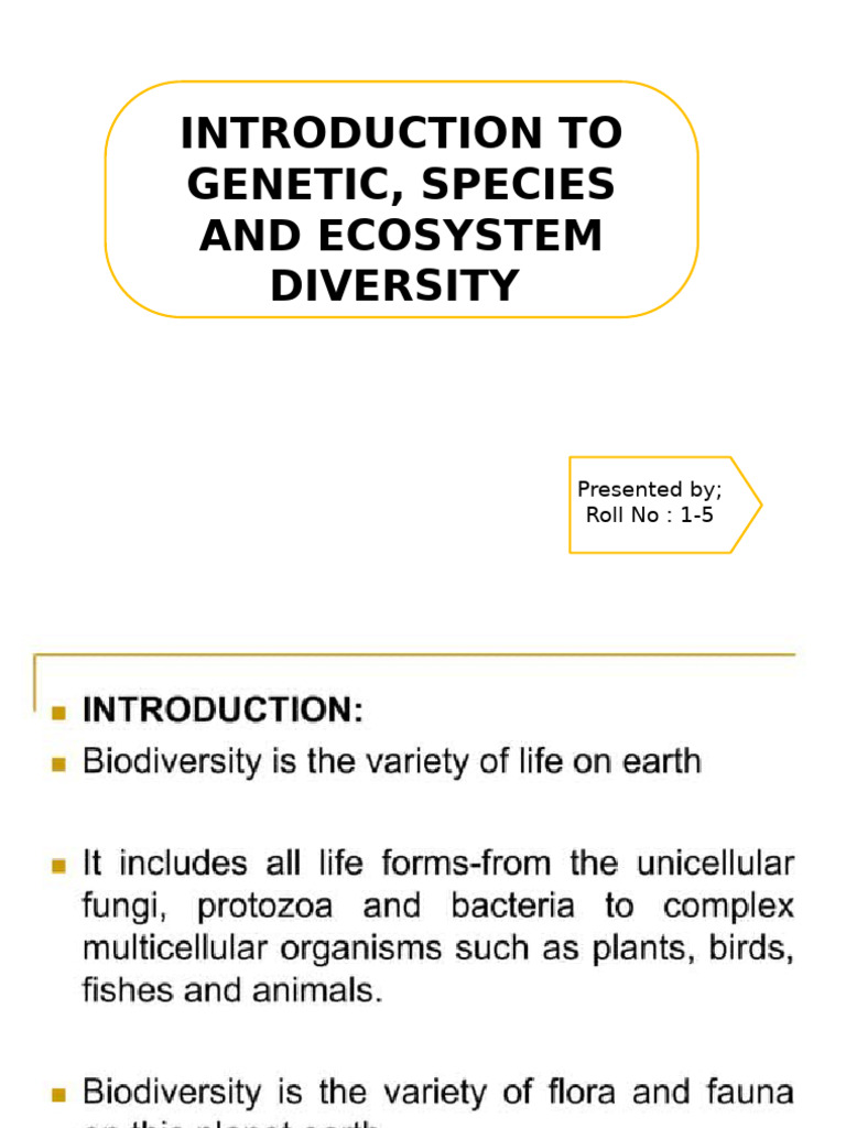 Genetic, Species and Ecosystem | PDF