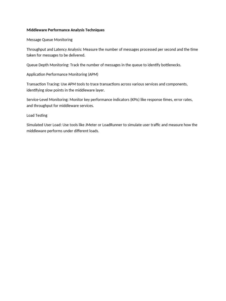 Middleware Performance Analysis Techniques | PDF