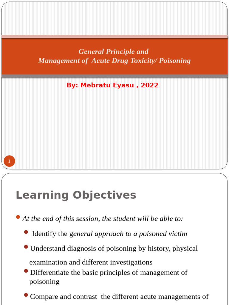 General Principle of Poisoning and Acute Management | PDF