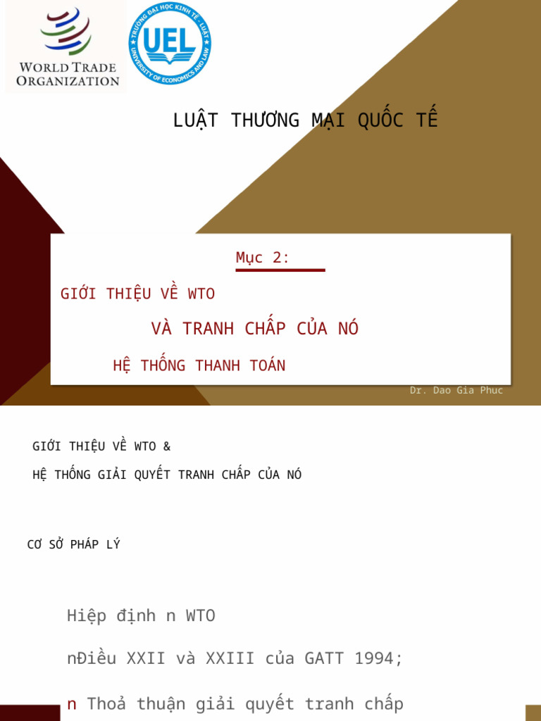 Topic 2 (Dịch) - WTO and DSU 2023 | PDF