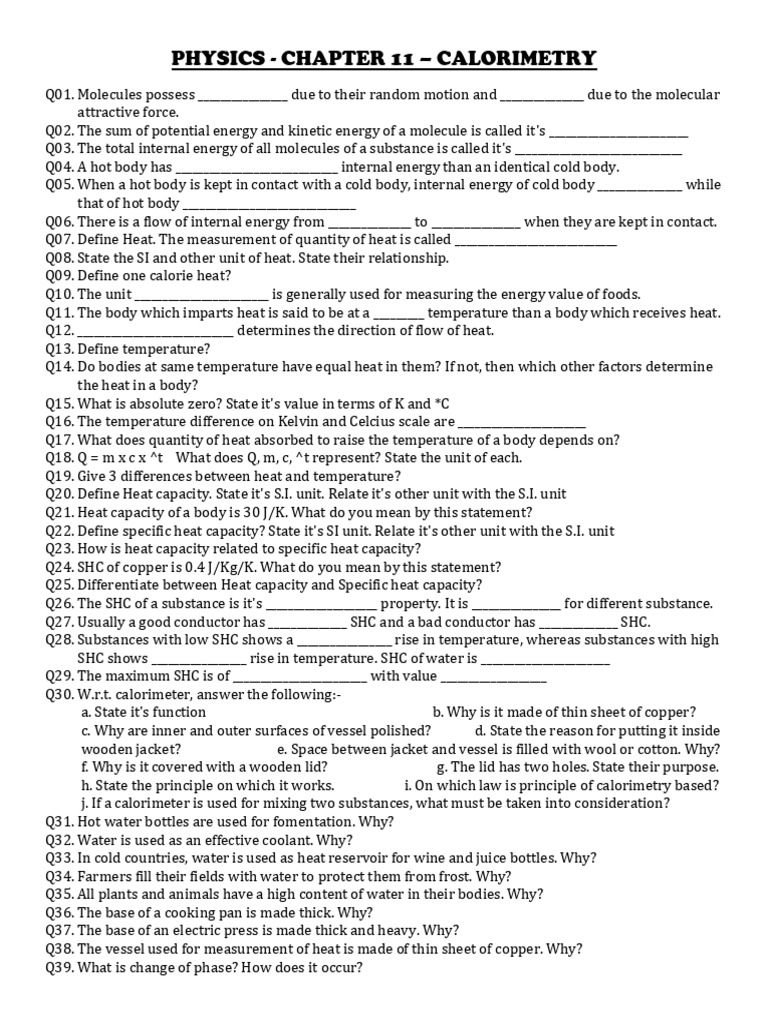 CALORIMETRY | PDF | Science & Mathematics