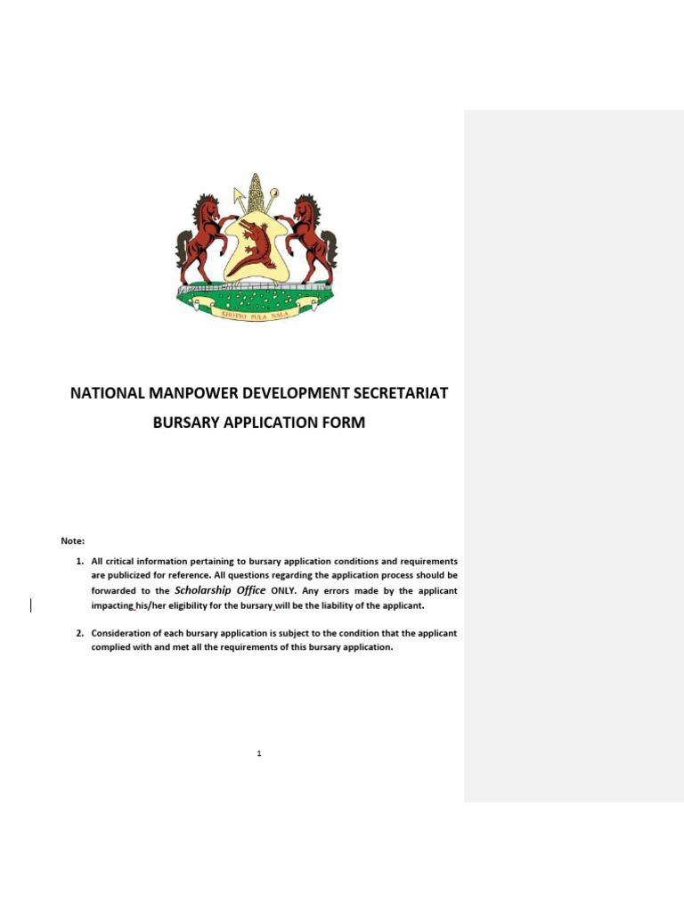 NMDS Bursary Application Guidelines | PDF | Finance & Money Management
