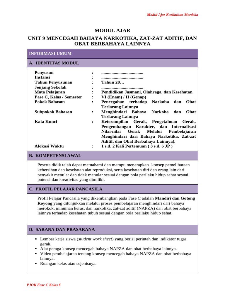5 - Modul Ajar Unit 9 | PDF | Self-Improvement