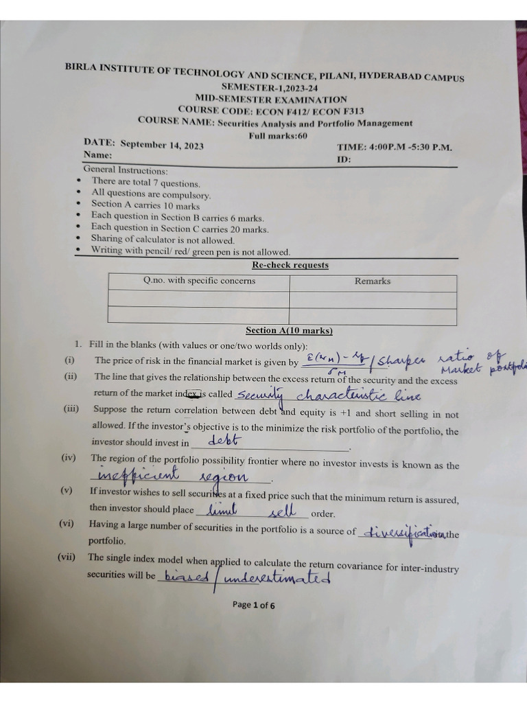 Mid-Sem Solutions | PDF