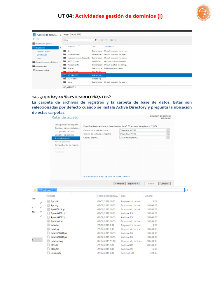 Iso Ut04 Gestion Dominios Alumnos Actividades I805!21!29 | PDF
