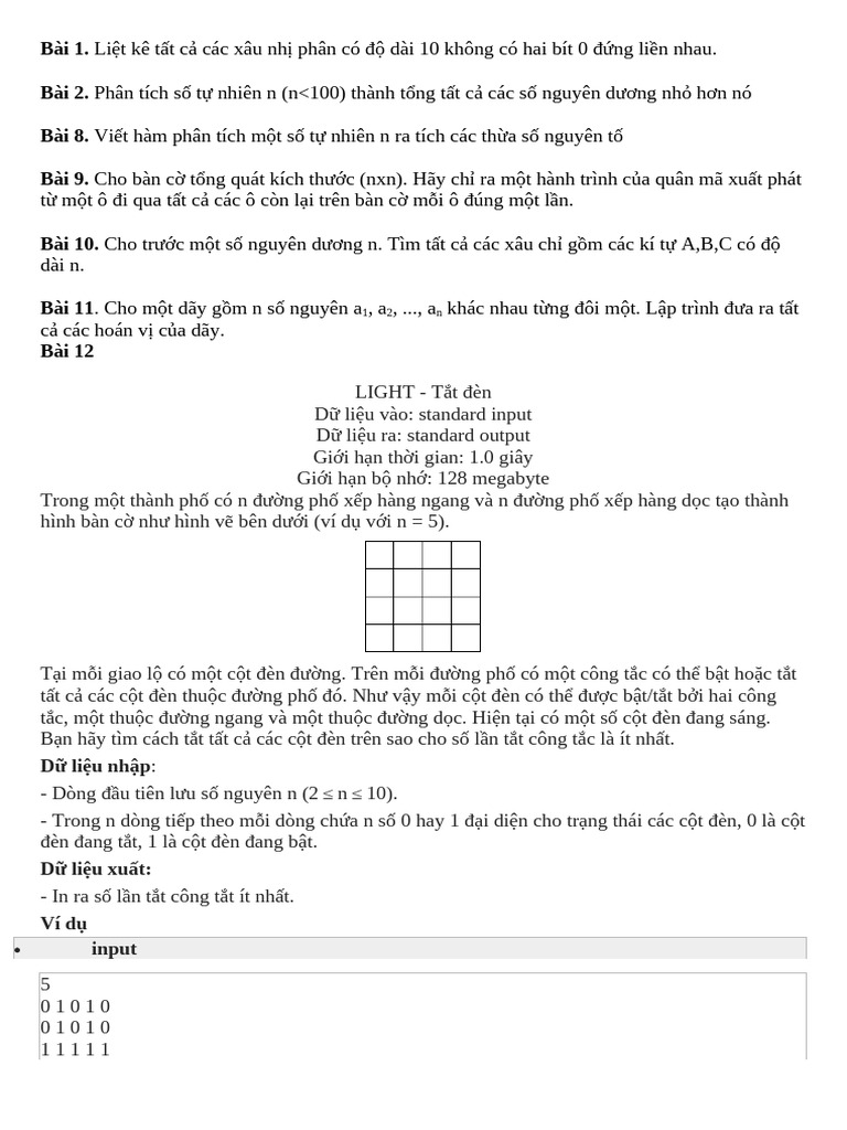 Bai Tap Quay Lui | PDF