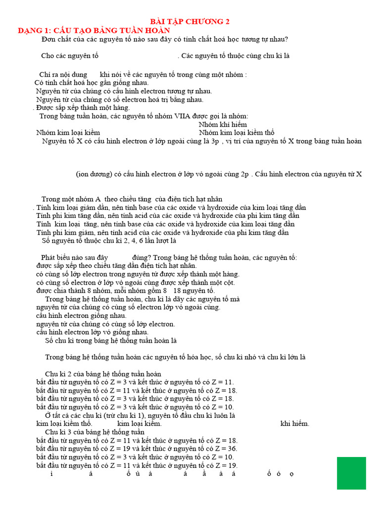 BÀI TẬP CHƯƠNG 2 dtt HS | PDF