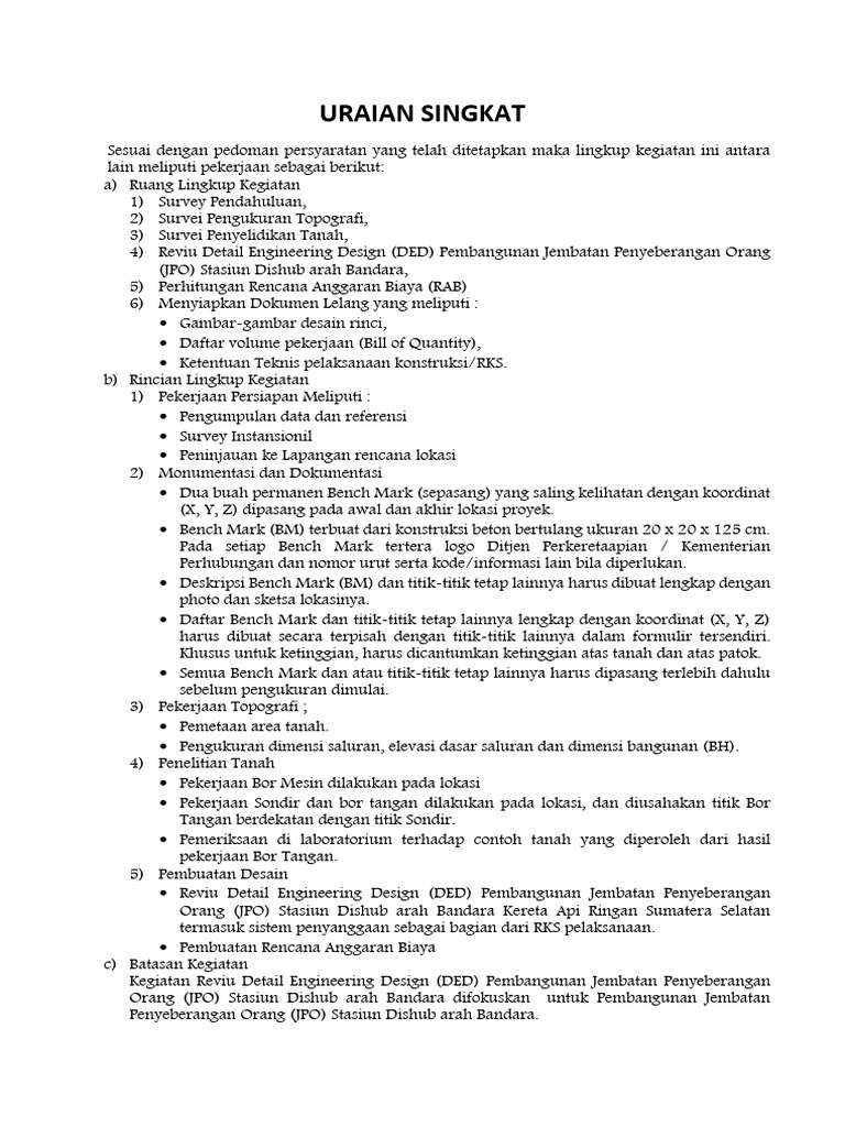 1. URAIAN SINGKAT DED (1) | PDF