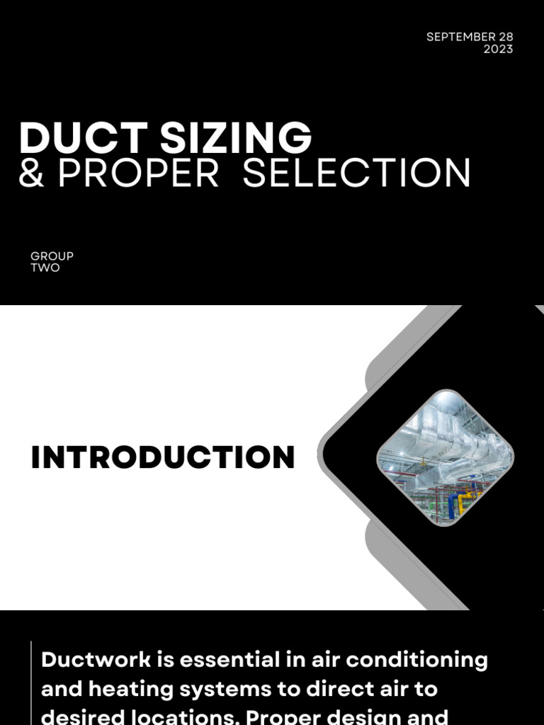 Duct Sizing and Proper Selection | PDF