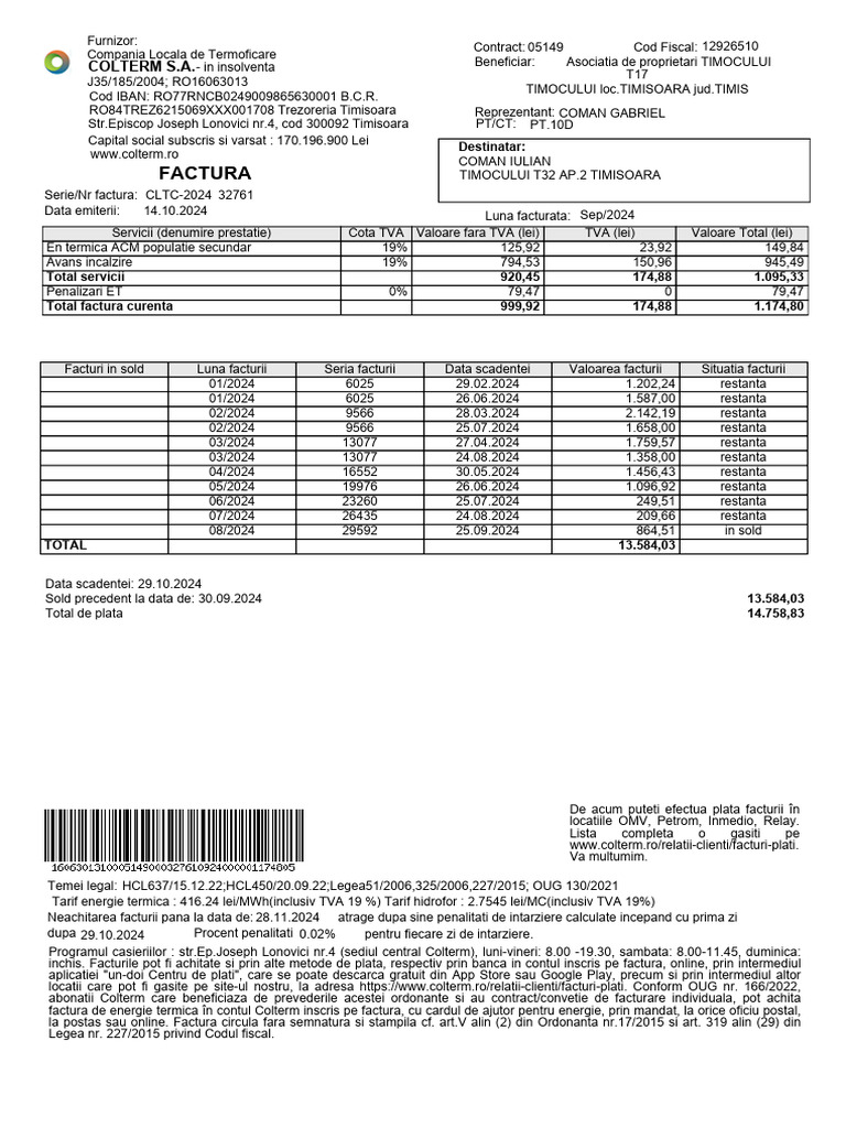 Factura: Colterm S.A | PDF