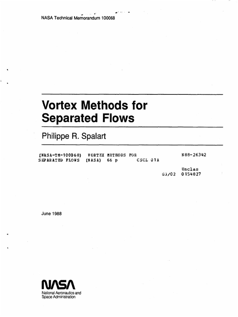 Vortex Methods Separated Flows: Philippe R | PDF