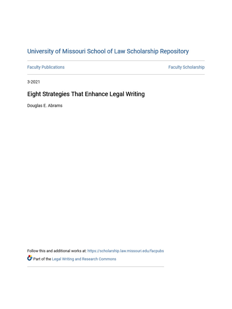 Eight Strategies That Enhance Legal Writing | PDF