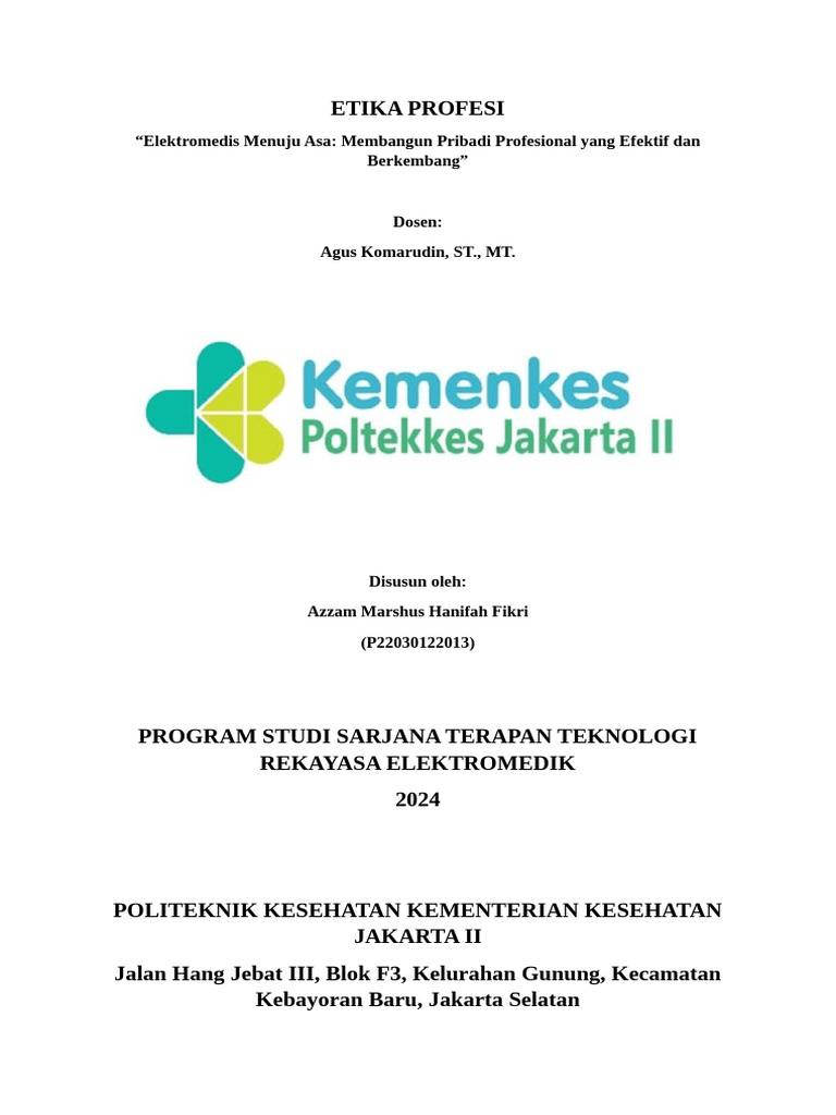 Elektromedis Menuju Asa: Membangun Pribadi Profesional Yang Efektif Dan ...