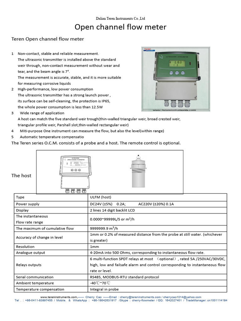 Open channel flow meter | PDF