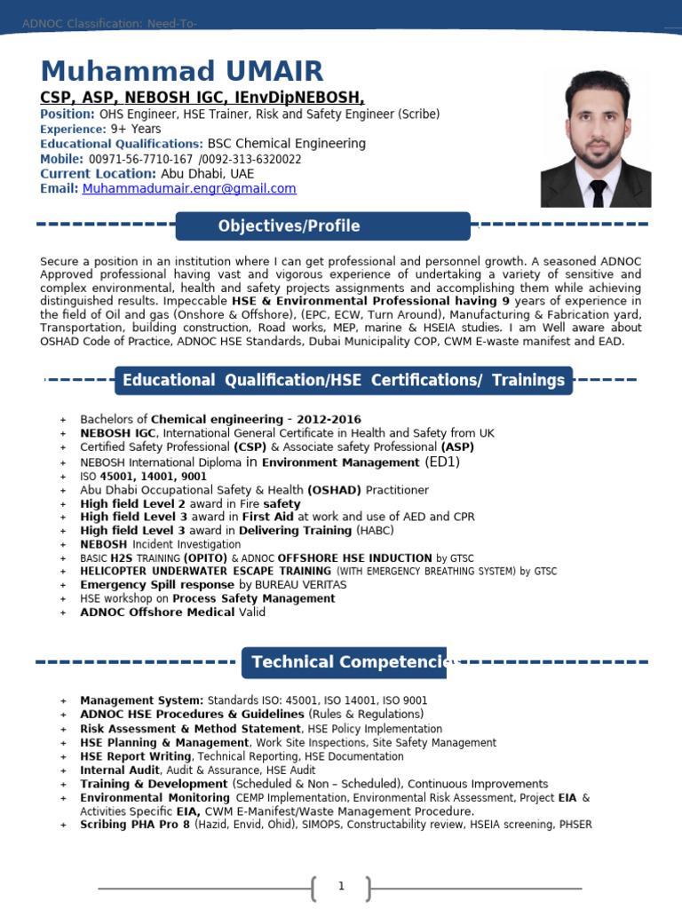 HSE Resume | PDF