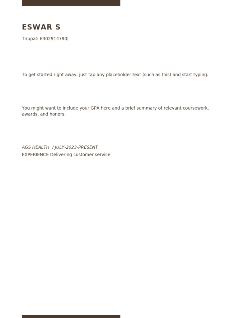 Eswar S: Skills Summary | PDF