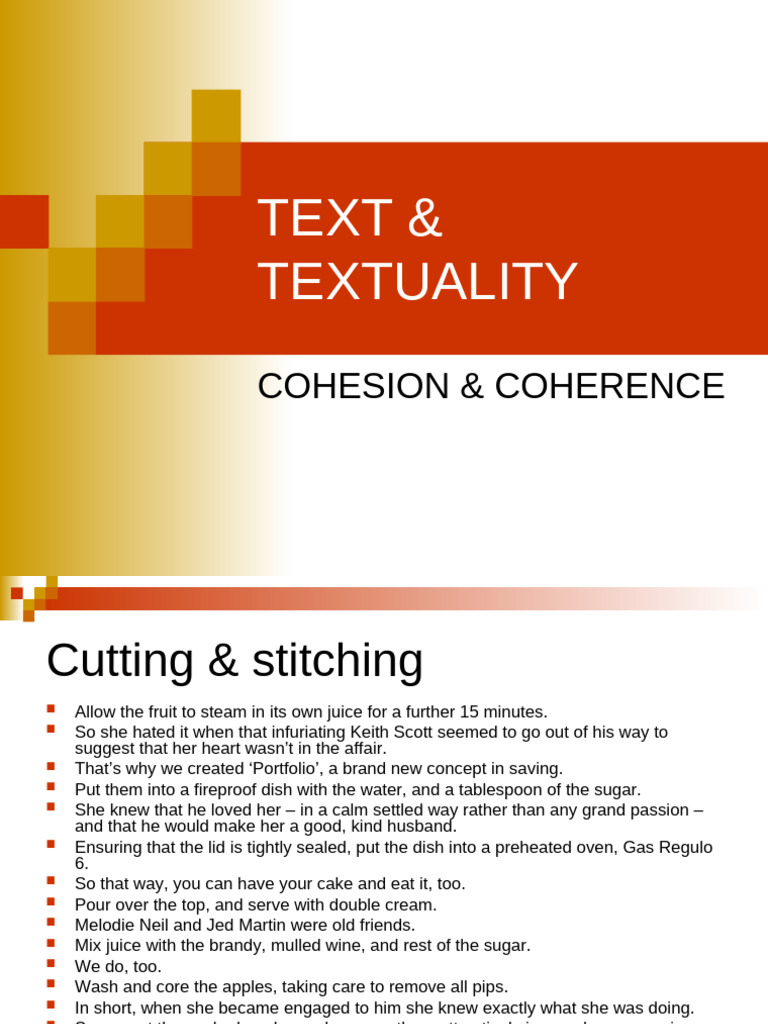 2 Text And Textuality Cohesion Coherence Pdf