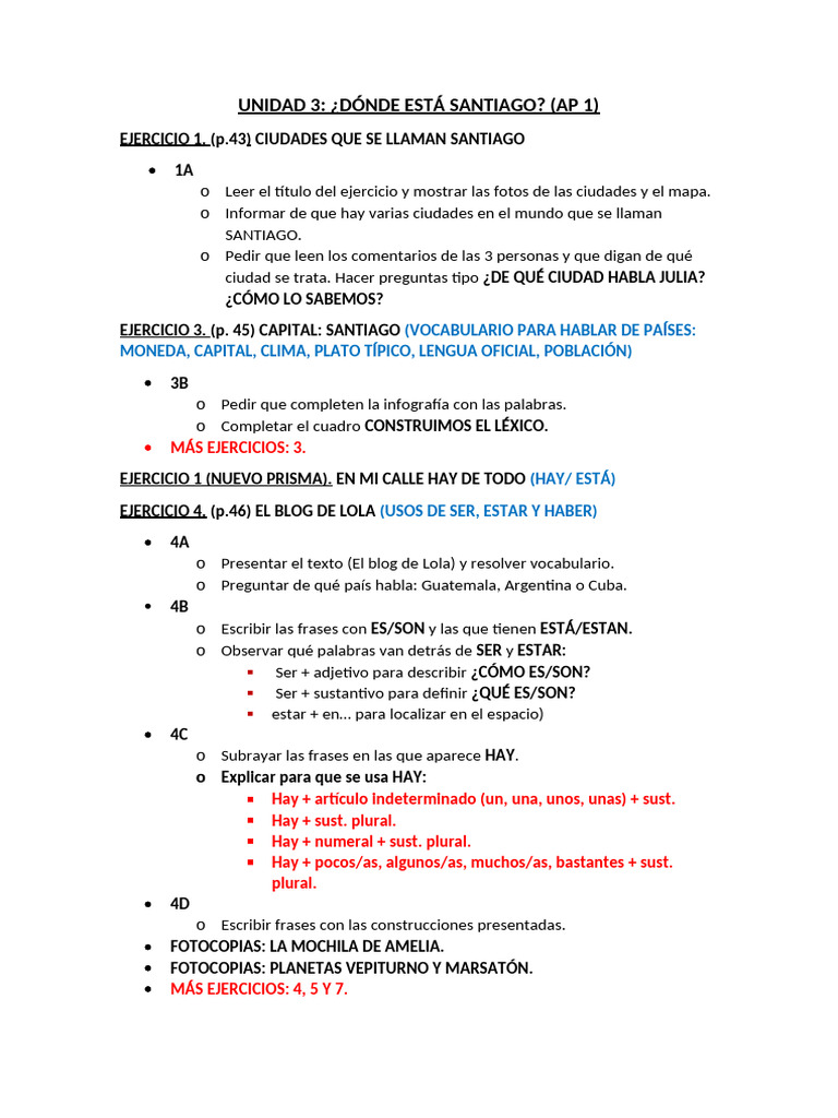 Unidad 3 Aula Plus 1 Guía De Clase Pdf