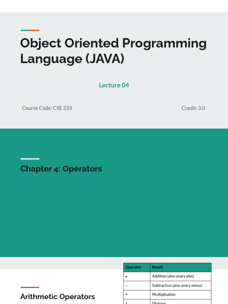 L04 CH04 Operators | PDF