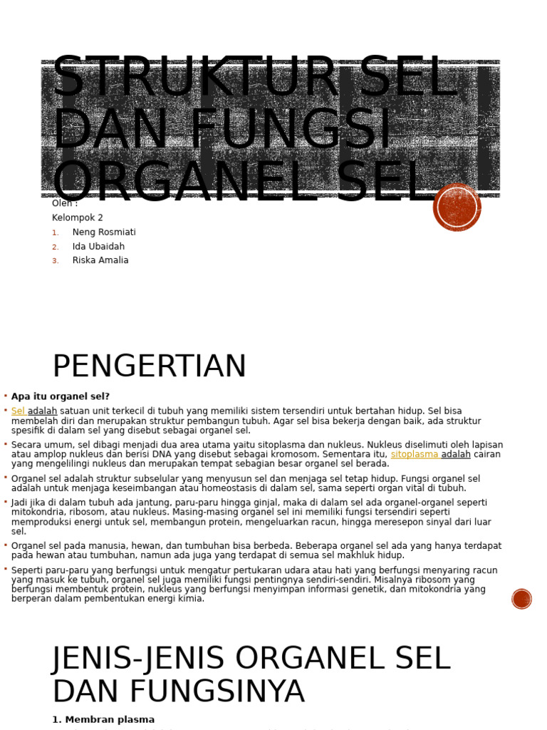 Struktur Sel Dan Fungsi Organel Sel | PDF