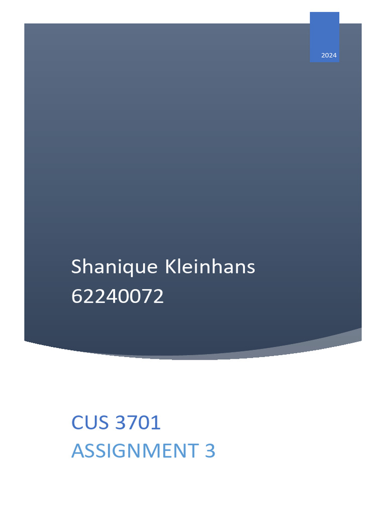 Cus 3701 Assessment 3 | PDF