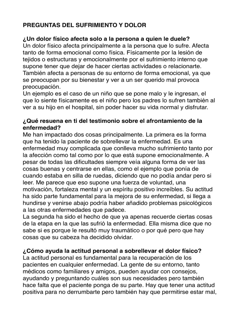 Sufrimiento y Dolor | PDF