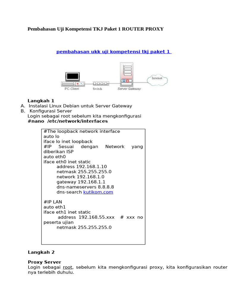 Panduan Konfigurasi Server TKJ | PDF | Komputer