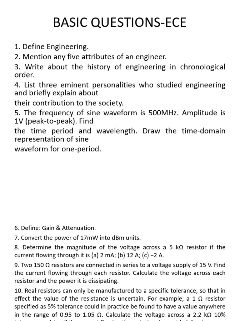 Basic Questions-Ece | PDF