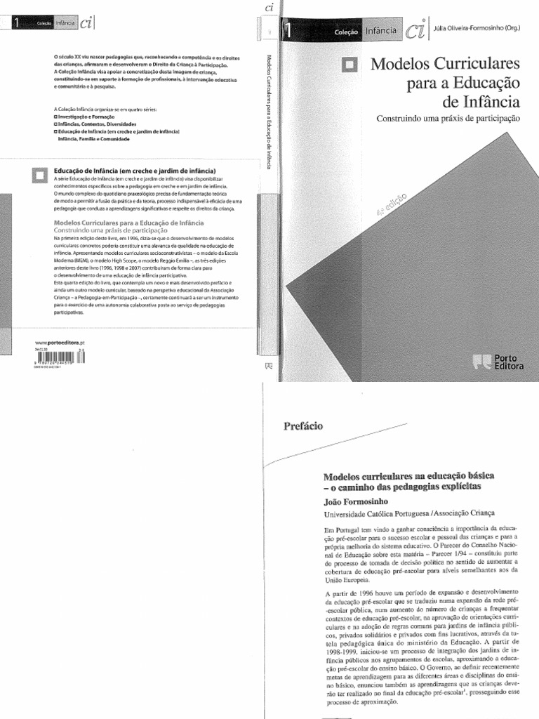 Formosinho (2013) Modelos Curriculares Na Educação Básica - o Caminho ...