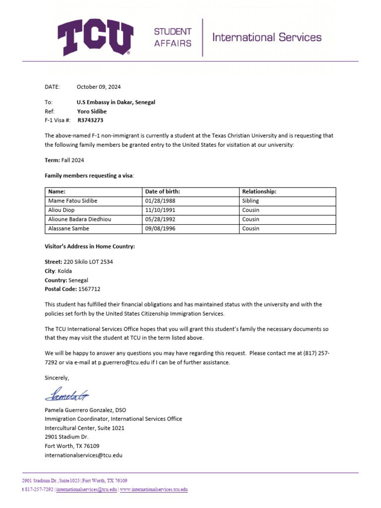 2024 Fall Family Visit Letter | PDF