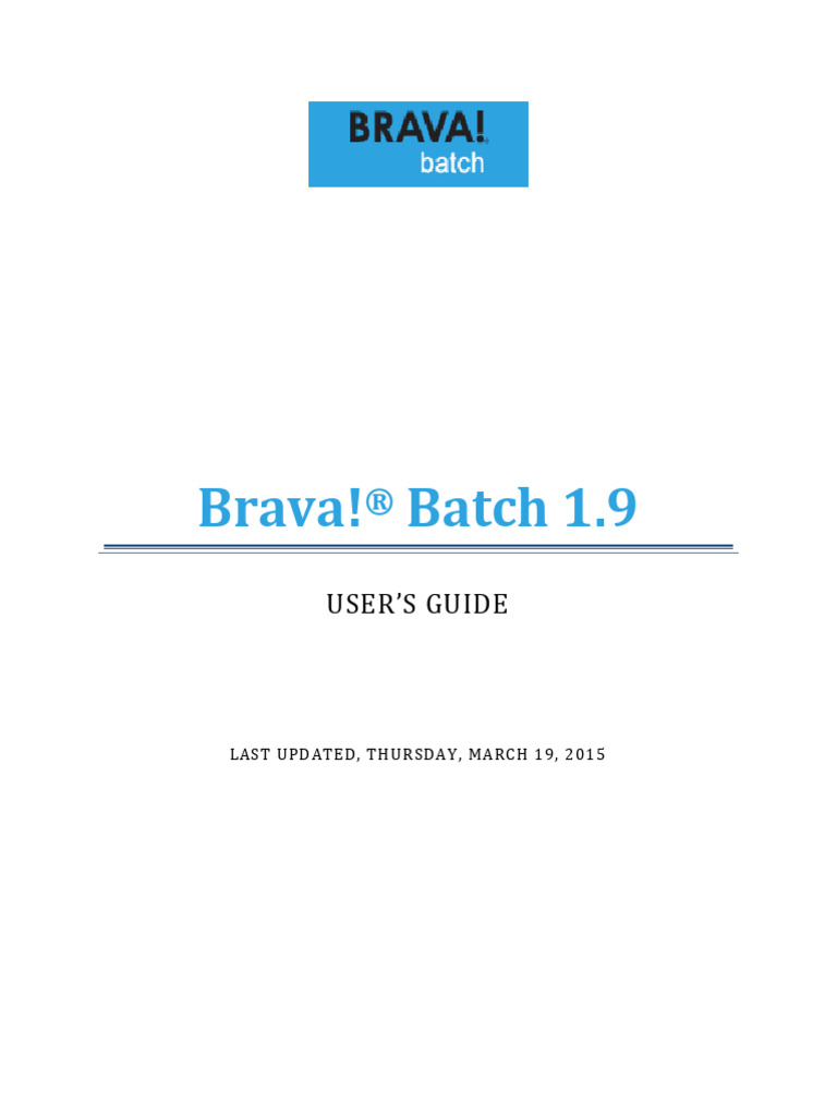 BravaBatch UserGuide | PDF