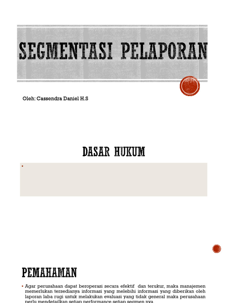 Pertemuan 6 Pelaporan Segmentasi | PDF